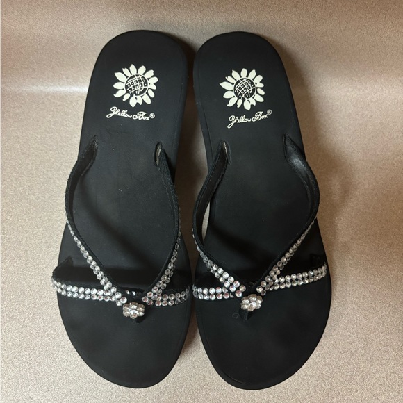 Yellow Box | Shoes | Yellow Box Black Sandals With Sparkling Accents ...